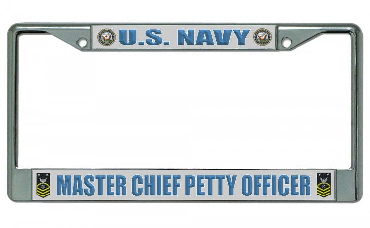 U.S. Navy Master Chief Petty Officer Chrome License Plate Frame ...
